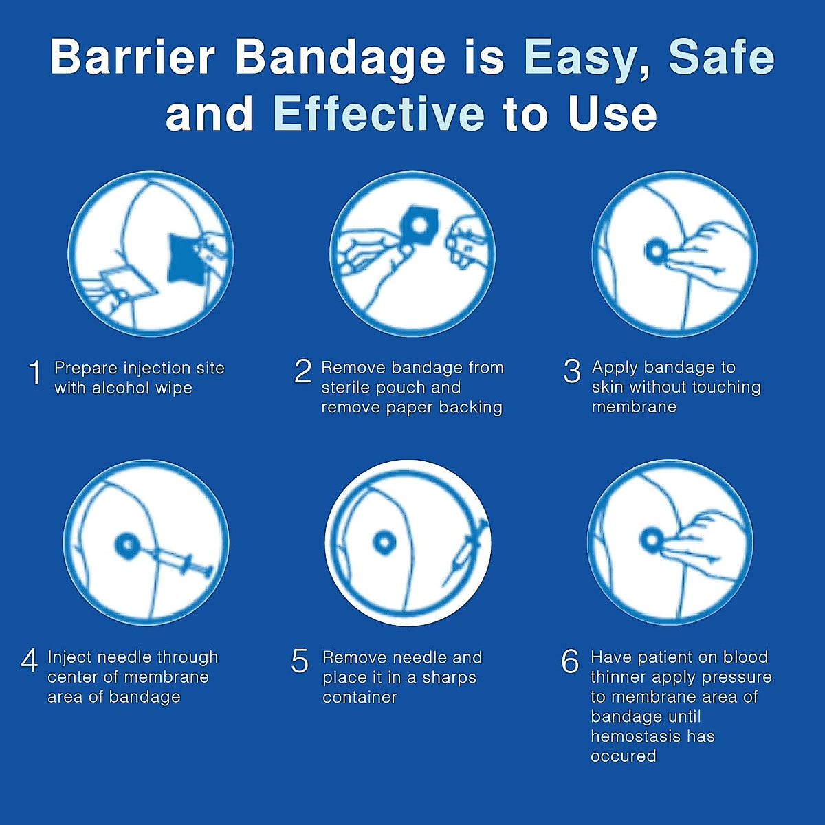 Inject-Safe Adhesive Barrier Strip, 1-3/8 Inch Diameter Film/Foam Round White Sterile, 8-6432700001-9 - Box of 100