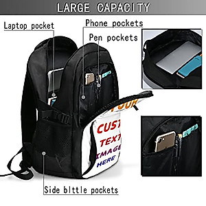 ADDUPICT Custom Travel Laptop Backpack Personalized for Men Women with Name Photo Customized Computer Bags with USB Port 18 x 13.4 x8.3 in