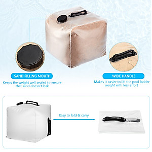 6 Pieces Swimming Pool Ladder Weights, Universal Plastic Pool Step Sandbag for Above Ground Pool Stairs, Fillable Anchor Bag Container for Swimming Entry System