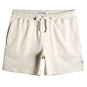 maamgic Mens Athletic Gym Shorts 5.5" Elastic Waist Casual Pajama Pocket Jogger Men Workout Short Pants Ivory