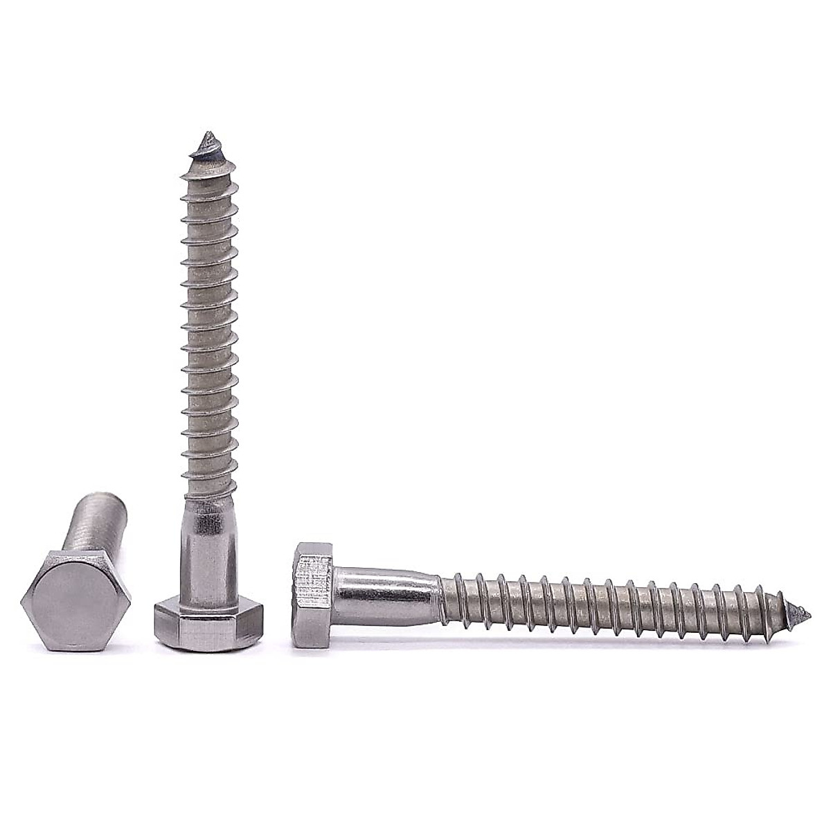 5/16" x 3" Hex Head Lag Screws Bolts for Wood, 304 Stainless Steel 18-8, Heavy Duty Lag Bolts, Hexagon Head Wood Deck Screws 10 PCS