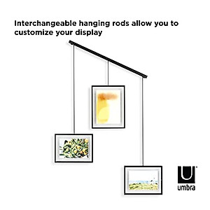 Umbra Exhibit Picture Frame Gallery Set, Adjustable Wall Collage Displays Three 8x10" Photos, Set of 3 Large, Black