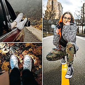 yageyan Womens High Top Canvas Sneakers Lace up Fashion Shoes for Women Casual Classic（Black,8）