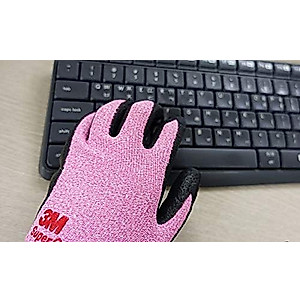 Lightweight Nitrile Work Gloves, Foam Coated, Smart Touch, 5 Pairs(Medium, Pink)