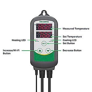 Inkbird WiFi ITC-308 Digital Temperature Controller Aquarium Thermostat for Aquarium Heater and Cooler, with Waterproof Sensor