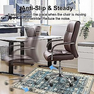 Anidaroel Home Office Chair Mat for Hardwood Floor, 48"x60" Office Chair Rug Protector for Rolling Chair, Computer Gaming Chair Mat, Low Pile Carpet Floor Chair Mat