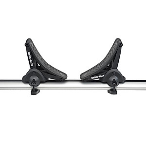 Rhino Rack Nautic 570 Side Loading SUP or Kayak Carrier with Tie-Downs & Universal Roof Rack Mounting System; Large Padded Cradles for Gentle Watercraft Transportation, Black (570)