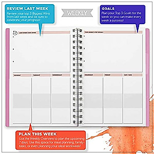 Pink Daily Planner 2.0 - Daily Planner 2023 Page a Day - Monthly, Weekly and Daily Sections Simplified - Undated Goal Oriented 3 Month Agenda Planner by Panda Planner - 5.75” x 8.25”