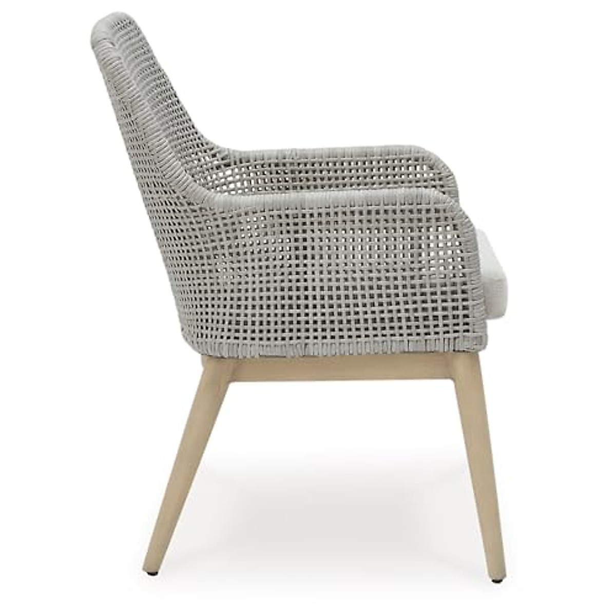 Signature Design by Ashley Seton Creek Outdoor Dining Arm Chair, Set of 2, 25" W x 24" D x 36" H, Light Brown & Light Gray