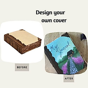 LEATHER VILLAGE Leather Journal – Vintage Leather Journal – Book of Shadows – Leather Bound Journal – Leather Sketchbook – Antique/Vintage Deckle Edge Handmade Paper of 200 GSM – 8 X 6 inches