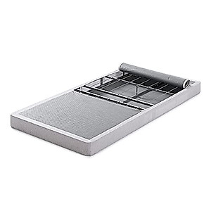 ZINUS No Assembly Metal Box Spring / 5 Inch Mattress Foundation / Sturdy Metal Structure, Twin, Beige