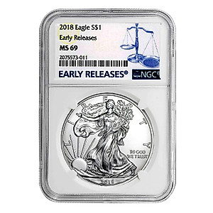 2018 American Silver Eagle Early Releases $1 MS-69 NGC