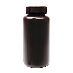 United Scientific™ 33465 | Laboratory Grade HDPE Wide Mouth Amber Reagent Bottle | Designed for Laboratories, Classrooms, or Storage at Home | 500ml (16oz) Capacity | Pack of 12