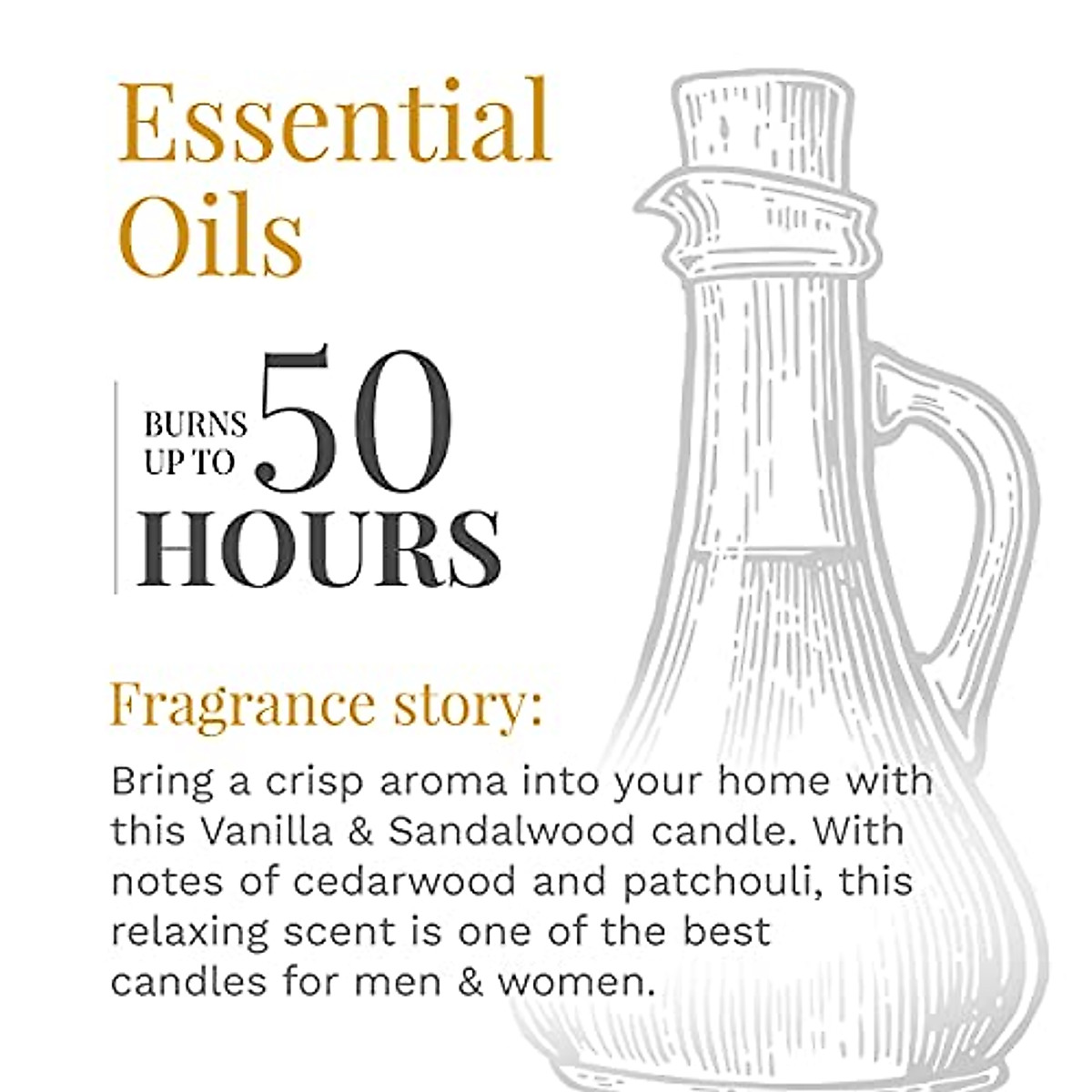 Essential Elements Vanilla and Sandalwood Scented Jar Candles, 9 oz, White, 9 Ounce