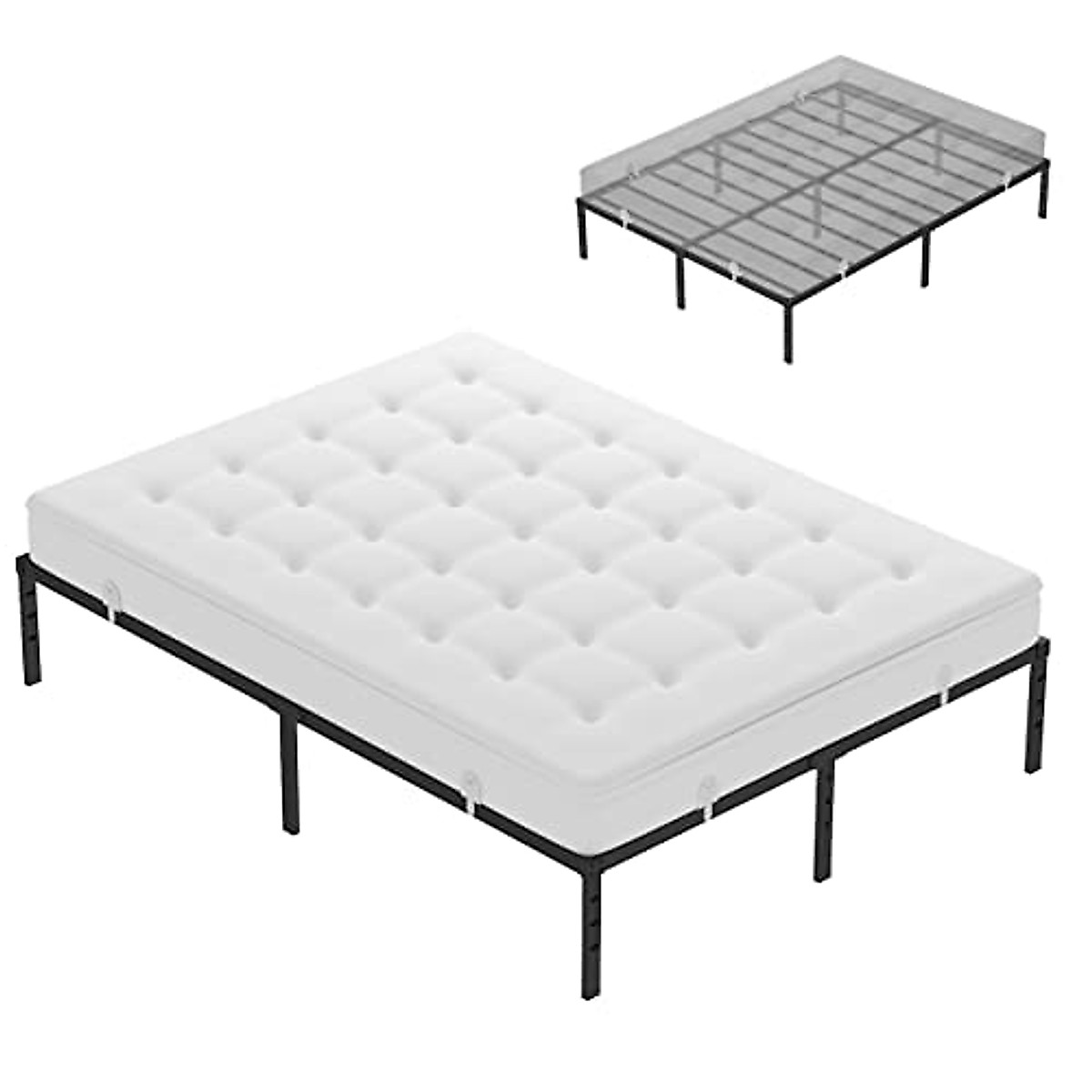 Upcanso 6 PCS Mattress Non Slip Gaskets Metal Pad Helps Stop Mattress and Topper from Sliding, Easy to Install, Strong Durable Iron Baffle Grips Prevent Slipping, White