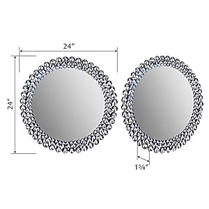 Everly Hart Collection Round Jeweled Mirror, 24"