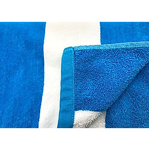 La Calla Cabana Beach Towel - 100% Terry Velour Cotton Turkish Towels - 35 Inches by 60 Inches Plush Soft and Comfortable and Extremely Absorbent; - Eco Friendly (1 Towel, Aqua)