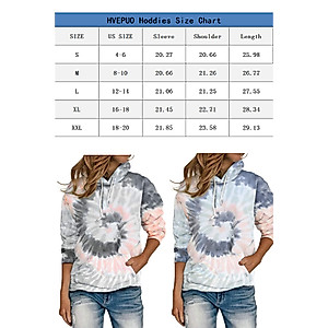 HVEPUO Kangaroo Pocket Hoodie Cute Sweatshirts For Teen Girls Light Grey Hoodie Tie Dye Sweater Plus Size Hoodies Womens Fashion Tops Gray M