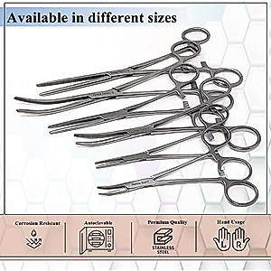 Pean Rochester Hemostat Forceps with Fully Serrated Curved Jaws Made of Stainless Steel Surgical Medical Lab Tweezers Clamps Veterinary Locking Pliers Used by Vet Tech Nurses (6.25 Inch)