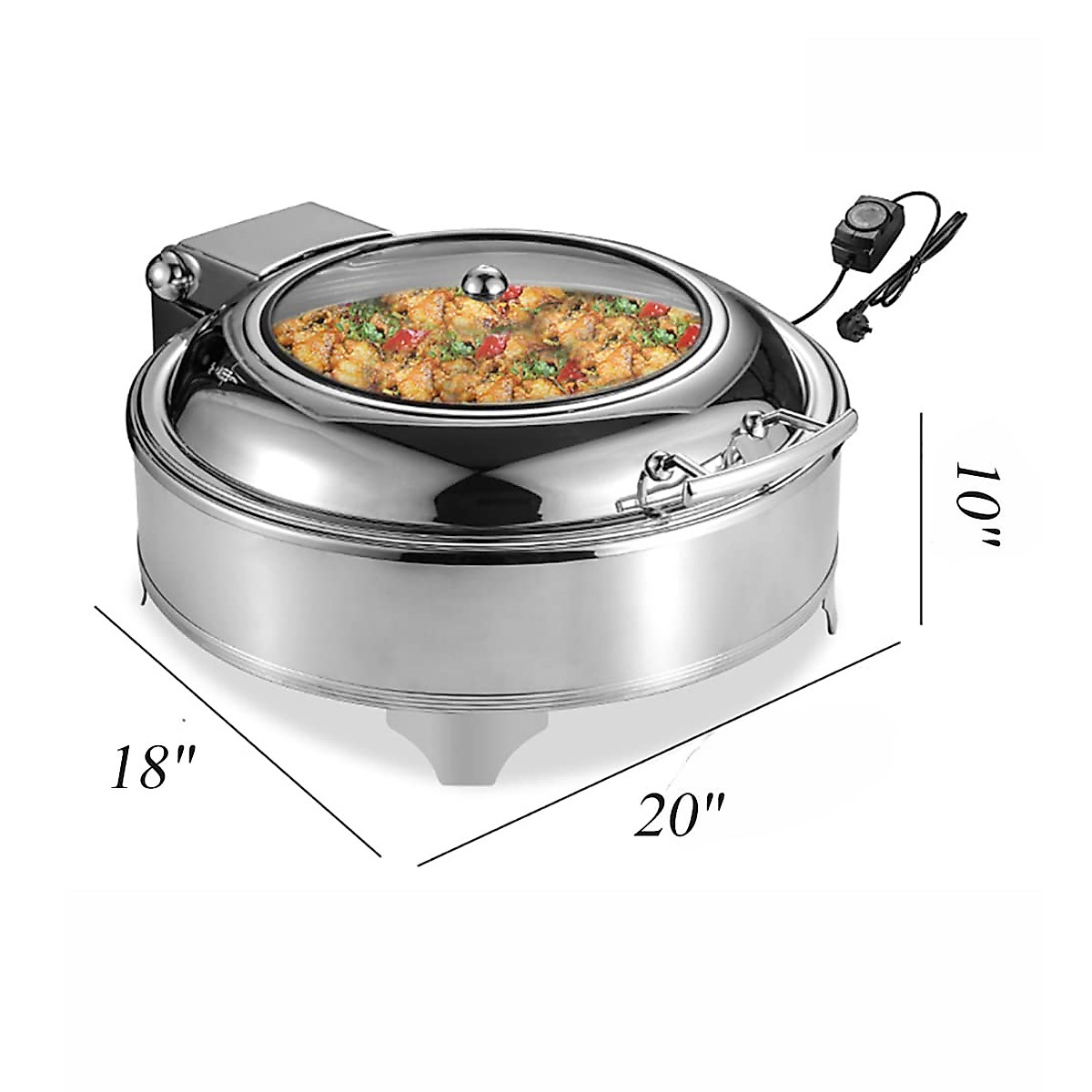 Chafing Dish Buffet Set 6L Buffet Warmer Server, Buffet Dish Food Warmer for Parties, Electric Chafer Server Food Warmer, Chafing Dish Buffet Set, (Full 1 Pan)