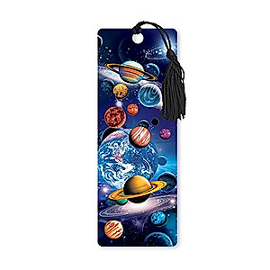 Dimension 9 3D Lenticular Bookmark with Tassel, Planets in Space (LBM006)