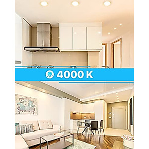 Ensenior 24 Pack 6 Inch Ultra-Thin LED Recessed Ceiling Light with Junction Box, 4000K Cool White, 12W 110W Eqv, Dimmable Can-Killer Downlight, 1050LM High Brightness - ETL and Energy Star Certified