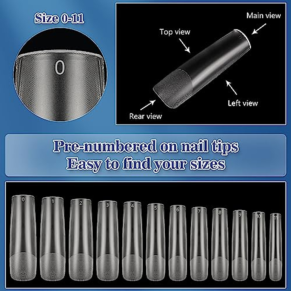 Clear Square Nail Tips, Gel Nail Tips for Acrylic Nails Professional，240PCS XL Nail Tips Full Matte Full Cover Straight Square Nail Tips, Slightly C Curve French Nail Tips Use for Nail Extension