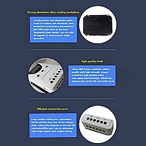 Solar Charge Controller, 12V/24V/36V/48V Solar Panel Regulator, Solar Panel Regulator with Adjustable LCD Display, MPPT Technology, 4 Stage Safe Charging (100A)