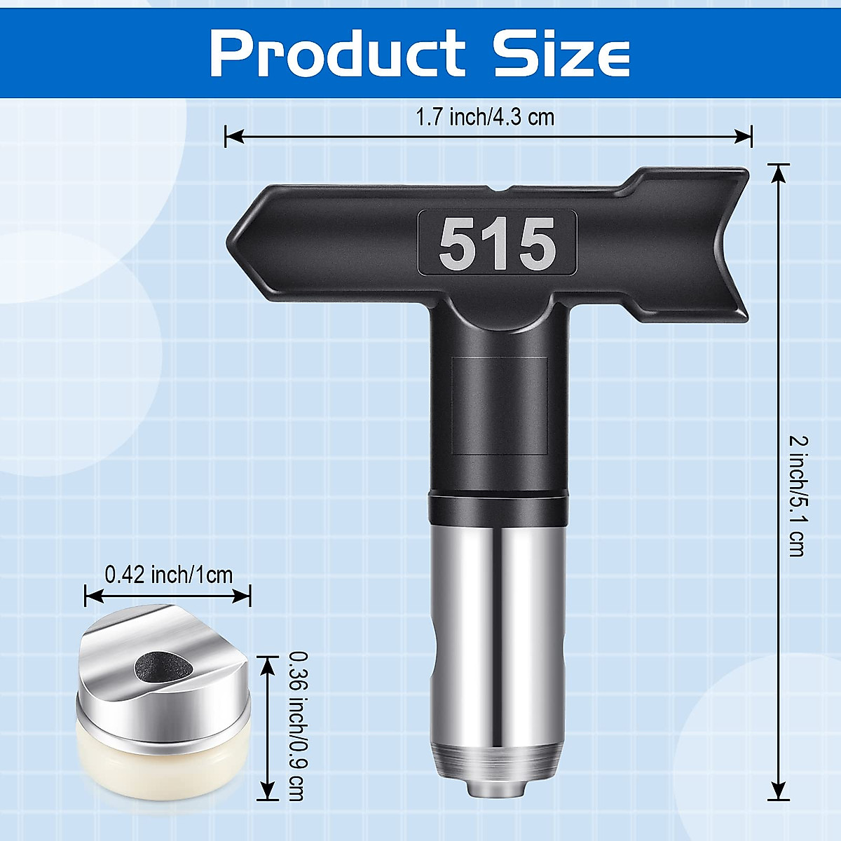 Zhengmy 12 Pcs Spray Tips Airless Paint Sprayer Reversible Tip Nozzles for Spraying Machine Accessories, 109,111,209,211,311,315,411,415,515,517,621,623