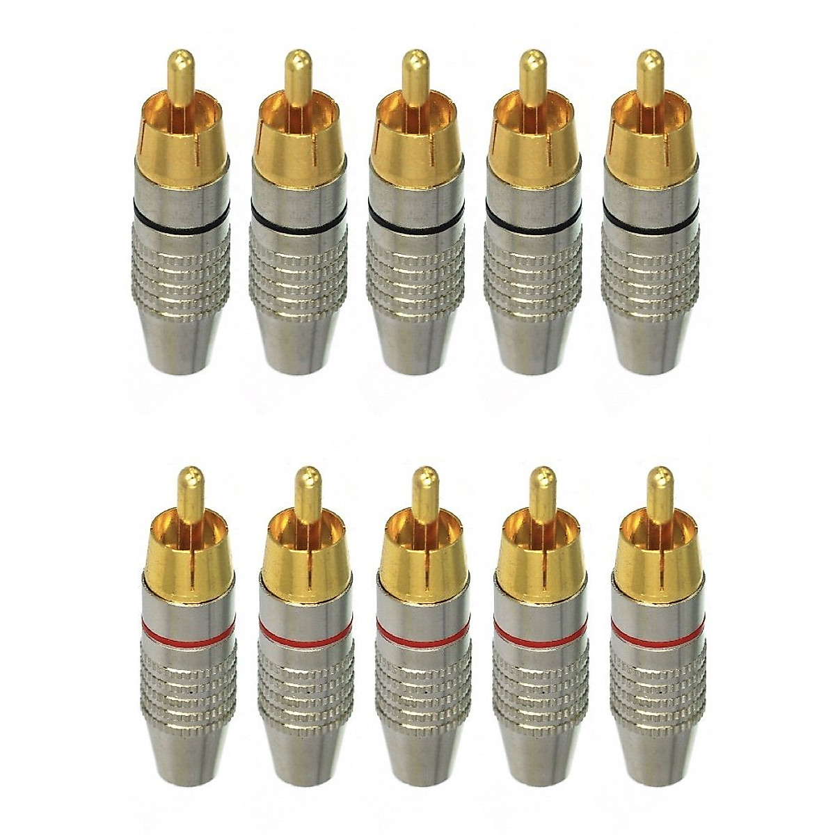CESS RCA Plug Solder Gold Audio Video Connectors (10 Pack)