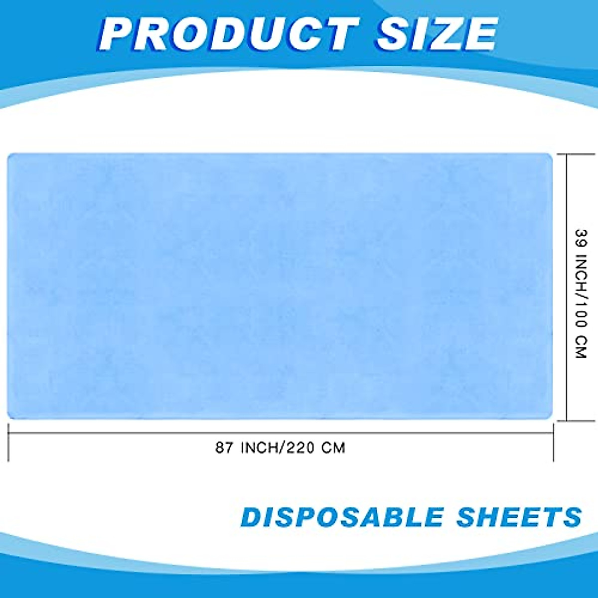 Mixweer 30 Pcs Massage Table Sheets Non Woven Fitted Spa Bed Cover Protective Breathable Disposable Sheets for Beauty Salon Skincare, 39 x 87 Inches (Blue)