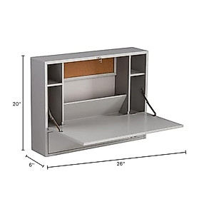 SEI Furniture Benwick Wall Mount Laptop Desk, Gray