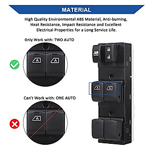 Obaee Driver Side Power Master Window Control Switch Button Compatible with 2007-2012 Nissan Altima Replace 25401-ZN50B, 25401-ZN50C