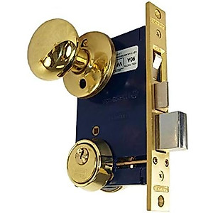 Marks 22AC LHR Double Cylinder Iron Gate Ornamental Mortise Lock Set with 2-1/2" Backset