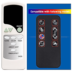 Replacement Remote Control for Real Flame Electric Fireplace 4199 5950 13051E 13051E-WSTC 4020E 4020E-BNE 4020E-DW 4020E-BLK 7760E 7760E-W 5010E 5010E-W 5010E-GRY 5010E-DW G1200E G1200E-W G1200E-DW