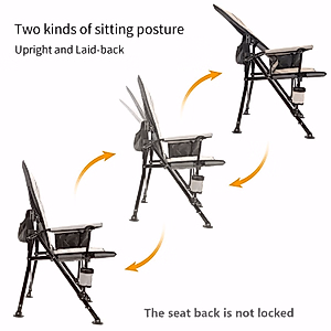 REALEAD Adjustable Oversized Folding Chair High Back Camp Chair Beach Chair Heavy Duty Portable Camping and Lounge Travel Outdoor Seat with Cup Holder,Heavy Duty Supports 400 lbs