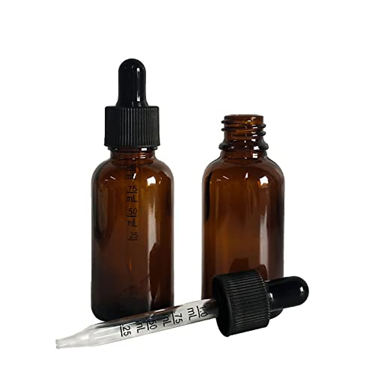 BEGIKET 12 Pack 1oz Amber Glass Dropper Bottles 1oz Tincture Bottle with Eye Droppers 30ml Dropper Bottles for Essential Oils,Leak Proof Travel Bottles-2 Funnels & 2 Long Pipettes and 12 Labels