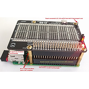 Alchemy Power Inc. Pi-BB - Half-Size Double Sided Powered breadboard, USB Powered with a 40 pin Header soldered. Powers a Raspberry Pi or just The Bread Board.