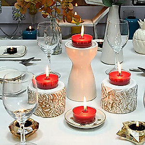 Zest Candle 12-Piece Tealight Candles, Mega Oversized Red s