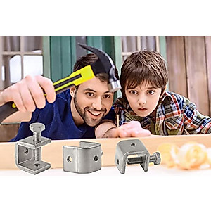 6Pcs Mini C Clamps 304 Stainless Steel C-Clamp 0.8 Inch Tiger Clamp Heavy Duty Small G Clamp Woodworking Clamp Auto Building Household C Clamp with Wide Jaw Opening I-Beam Design