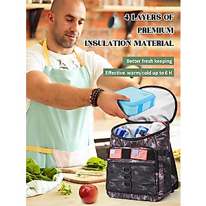 JOYHILL Backpack Cooler, Cooler Backpack 36 Cans Tactical Insulated Soft Cooler Bag Large Capacity Leakproof Cooler for Men Women, Travel Backpack for Camping Hiking Picnic Beach,Gray Camouflage