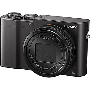 Panasonic Lumix DMC-ZS100 Digital Camera (Black) (DMC-ZS100K) - Bundle - with 64GB Memory Card + LED Video Light + DMW-BLE9 Battery + Soft Bag + 12 Inch Flexible Tripod + Cleaning Set