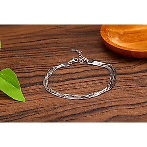 FarryDream 925 Sterling Silver Elegant Link Bracelet for Women Snake Bracelet Christmas Gifts