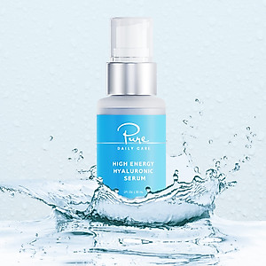 Pure Daily Care High Energy Hyaluronic Serum (1oz) - Hydrating Clinical Grade Hyaluronic Acid Serum
