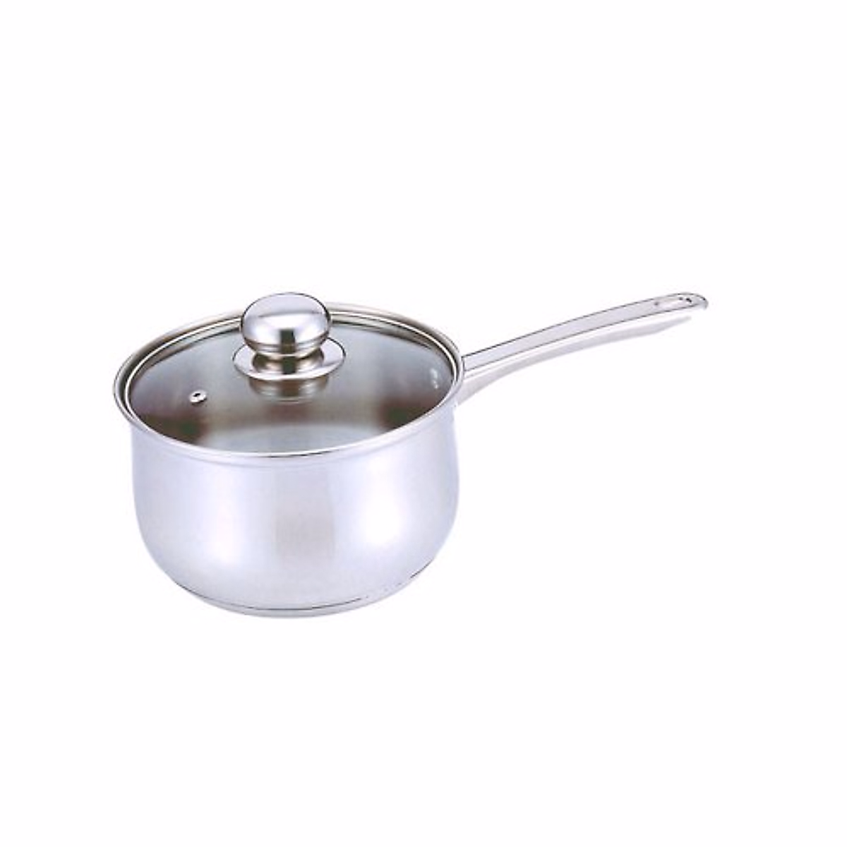 Culinary Edge Saucepan with Glass Cover, 1-Quart, 1 qt, Stainless Steel