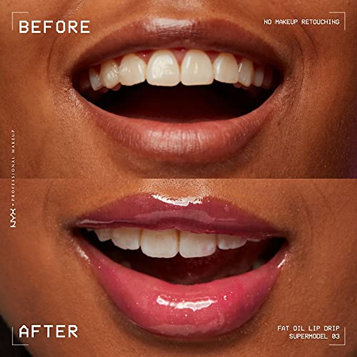 NYX PROFESSIONAL MAKEUP Fat Oil Lip Drip, Moisturizing, Shiny and Vegan Tinted Lip Gloss - Supermodel (Shimmering Magenta)