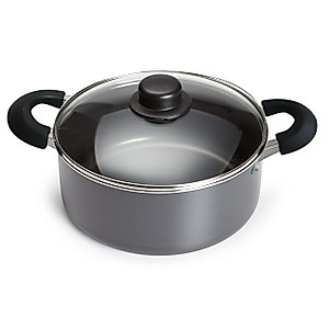 Bene Casa3-Quart Nonstick Dutch Oven Aluminum, Ventd Glass Lid, Stay-Cool Handles, Dishwasher Safe, Perfect for Simmering and Slow Cooking