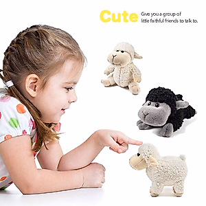 Tiny Heart Stuffed Animal Sheep Lamb Plush Toy 3 Pcs Sheep Stuffed Animal Cute and Soft Toy Plush Sheep for Kids Boys and Girls Lamb Toys White