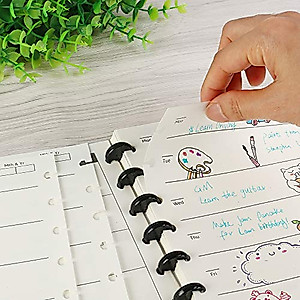 Eagle Discbound Refill Paper, Inner Core, Planner Refills, Paper for Junior Size Discbound Notebooks, Arc Notebooks, 8-Hole Punched, 30 Sheets, 8.5"x5.5" (Weekly Planner)