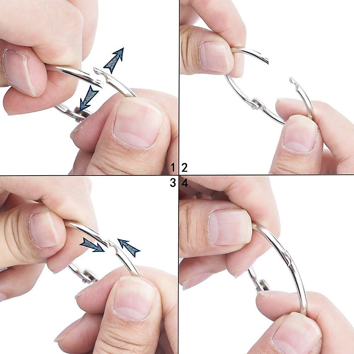 KTOJOY 2 Inch (15 Pack) Loose Leaf Binder Rings, Nickel Plated Steel Binder Rings,Keychain Key Rings, Metal Book Rings,Silver, for School, Home, or Office